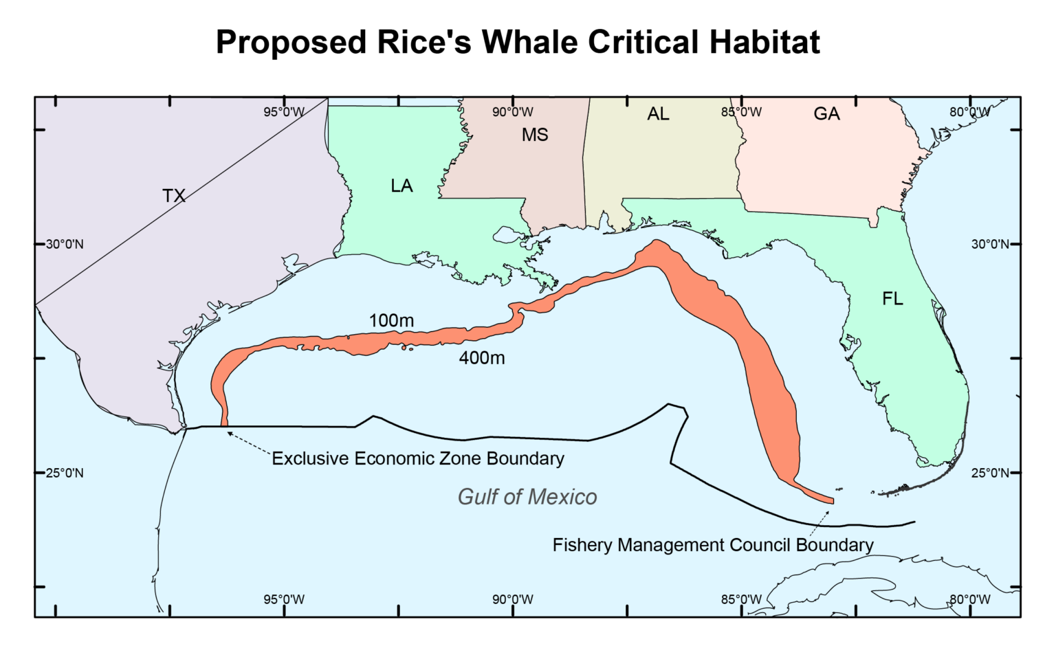 Rice’s Whale proposed vessel restriction zones - Florida Specifier